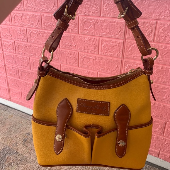 Dooney & Bourke | Bags | Dooney Bourke Lucy Hobo Satchel Mustard And ...